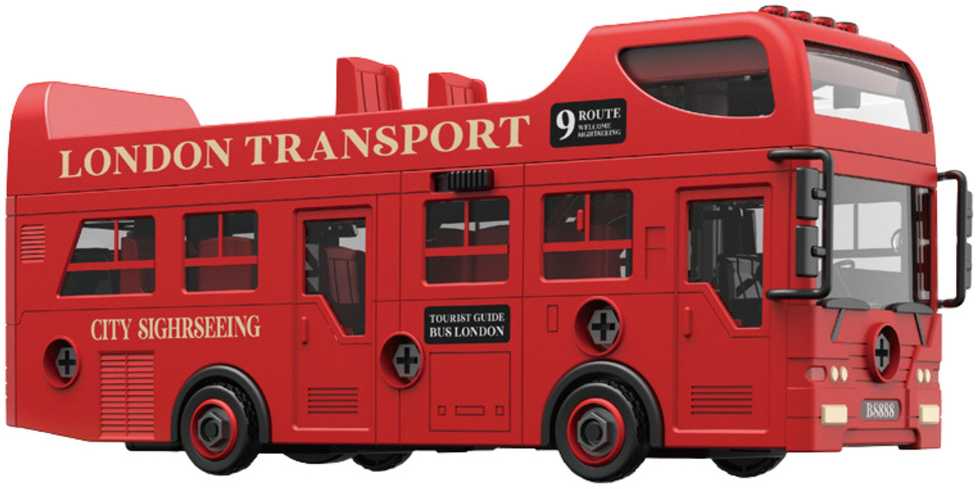 Lean Toys Double Decker Bus Turning London Transport Tools Lights ...
