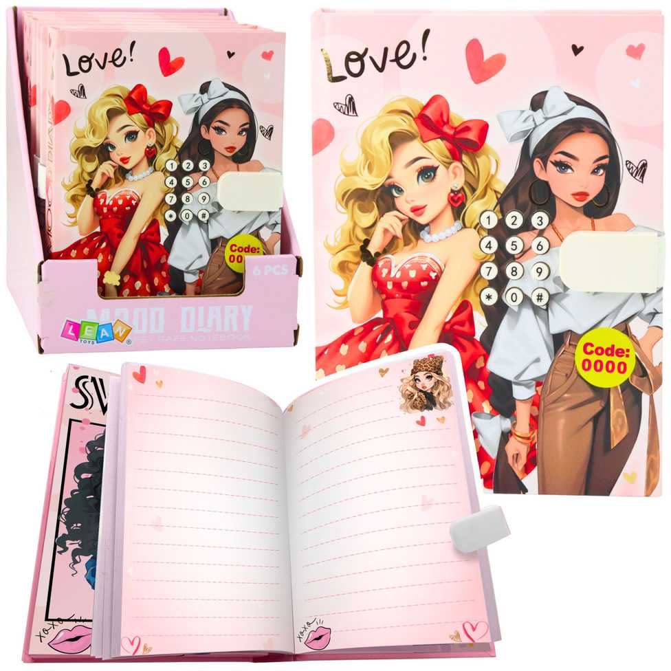 Lean Toys Mergaičių dienoraštis su kodu ir melodijomis, modelis - 27903 ...