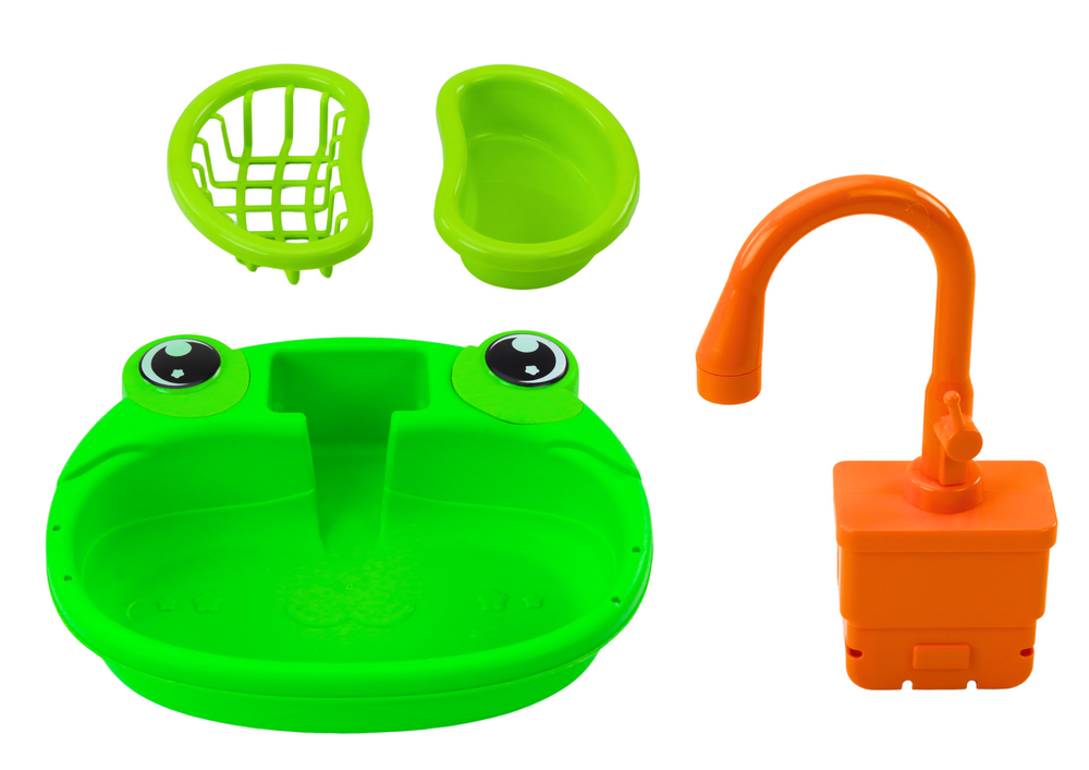 Lean Toys Kitchen Set Sink Frog Dishes Fruits Vegetables Žalias, žema ...