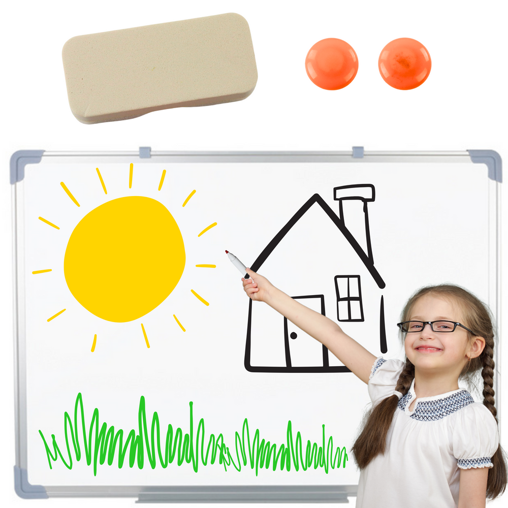 Lean Toys Magnetic Dry Erase Board Sponge 2 Magnets 45x60cm, modelis ...