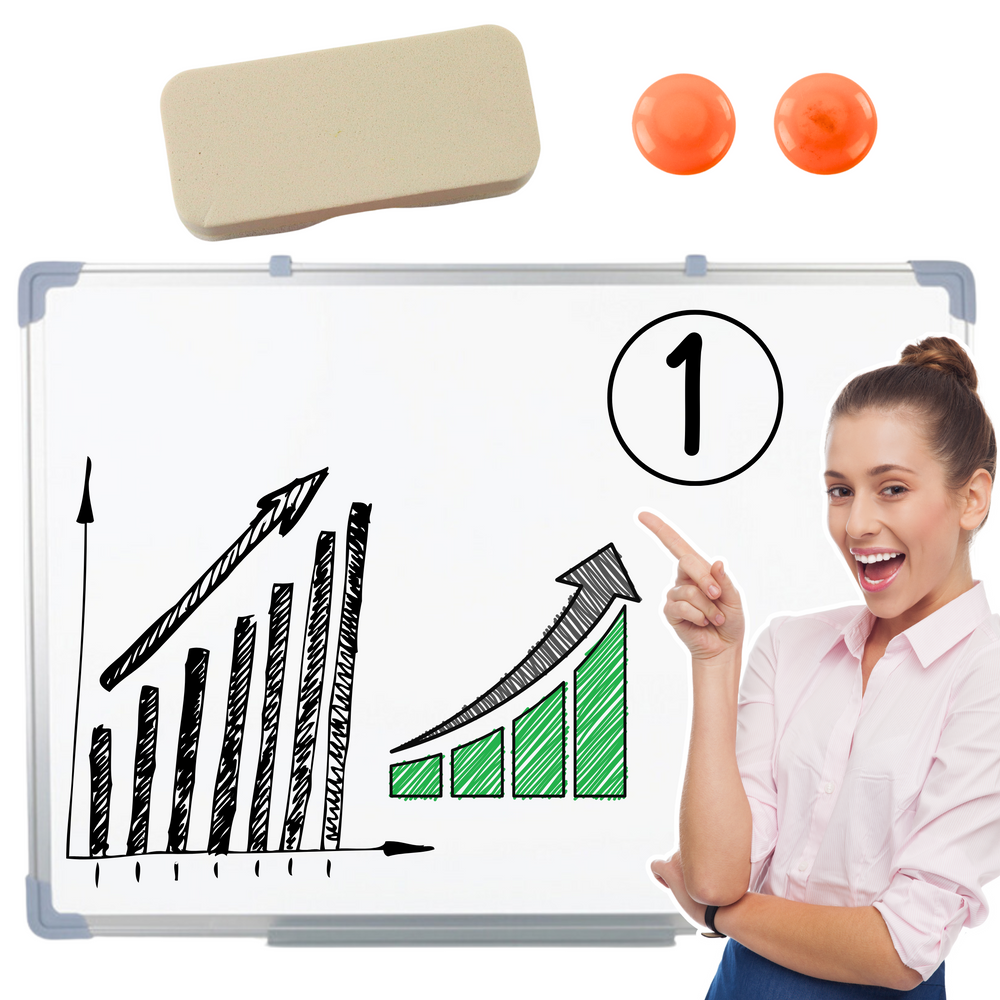 Lean Toys Magnetic Dry Erase Board Sponge 2 Magnets 45x60cm, modelis ...