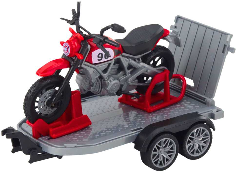 Lean Toys Off-road Vehicle Set with Tow Truck and Motorcycle Lights and ...