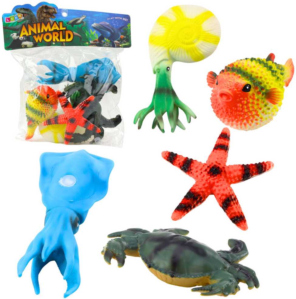 Lean Toys Jūrų Gyvūnų Figūrėlių Rinkinys 5 vnt., modelis - 23337, žema ...
