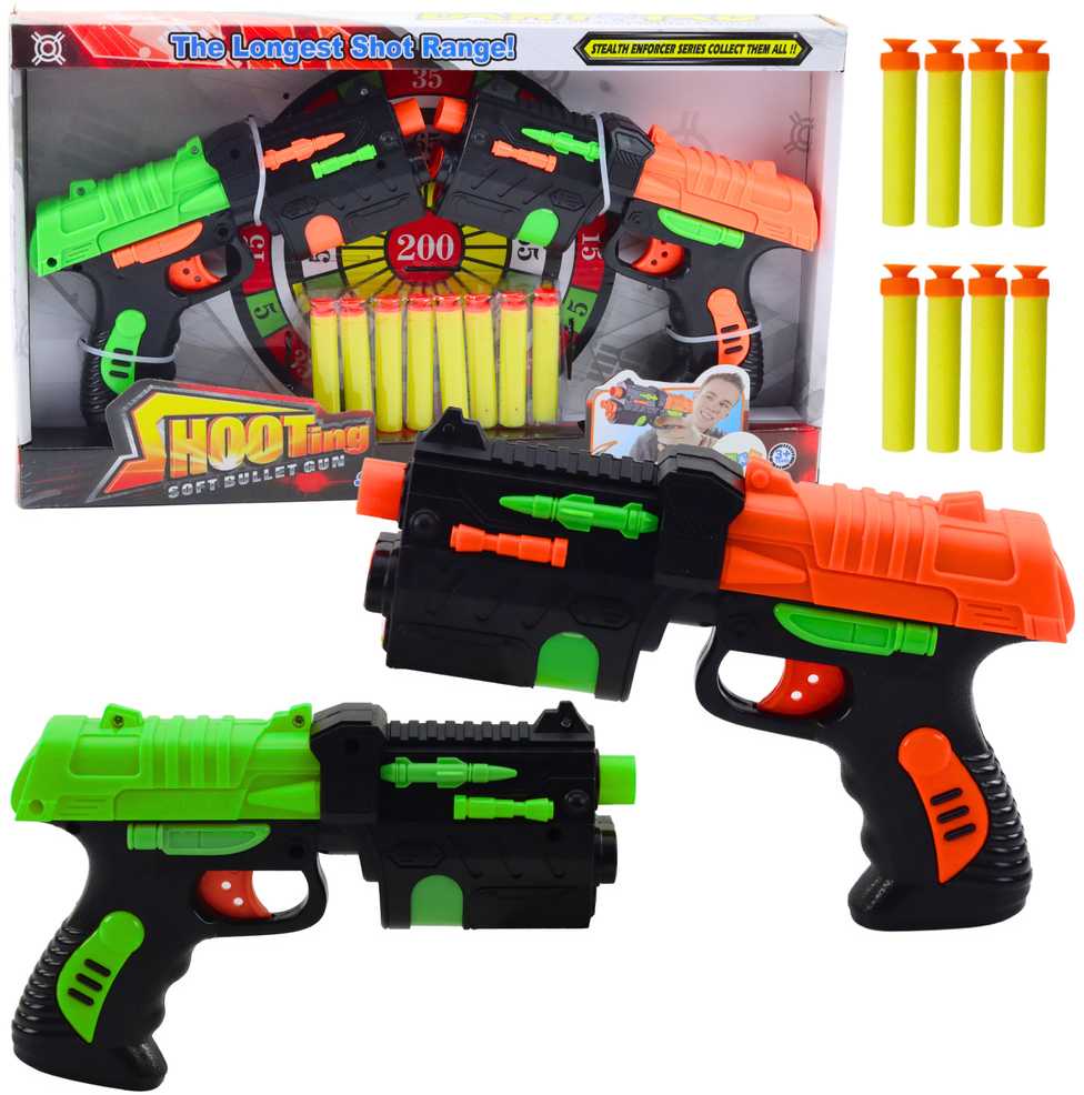 Lean Toys Putų strėlyčių pistoletų rinkinys su siurbtukais, modelis ...