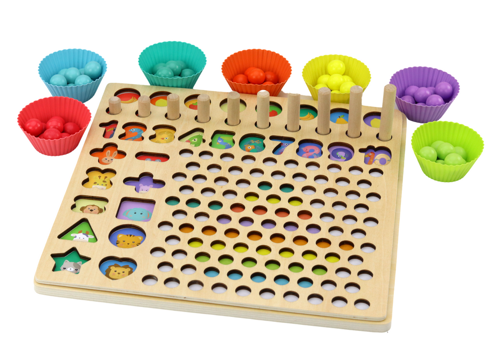 Lean Toys Wooden Puzzle Learning Counting Sorter Fishing, žema kaina ...