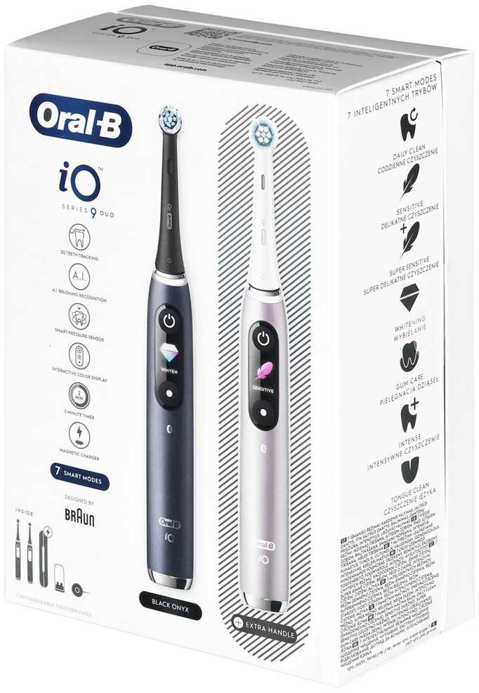Braun iOM9D.2J2.2AD Oral-B iO9 Duo Elektrinis Dantų Šepetėlis Juodas Onyx / Rose, žema kaina ...