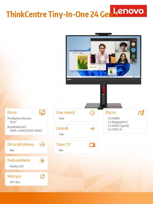 Monitorius Lenovo | ThinkCentre | Tiny-in-One 24 (Gen 5) | 23.8 " | IPS ...