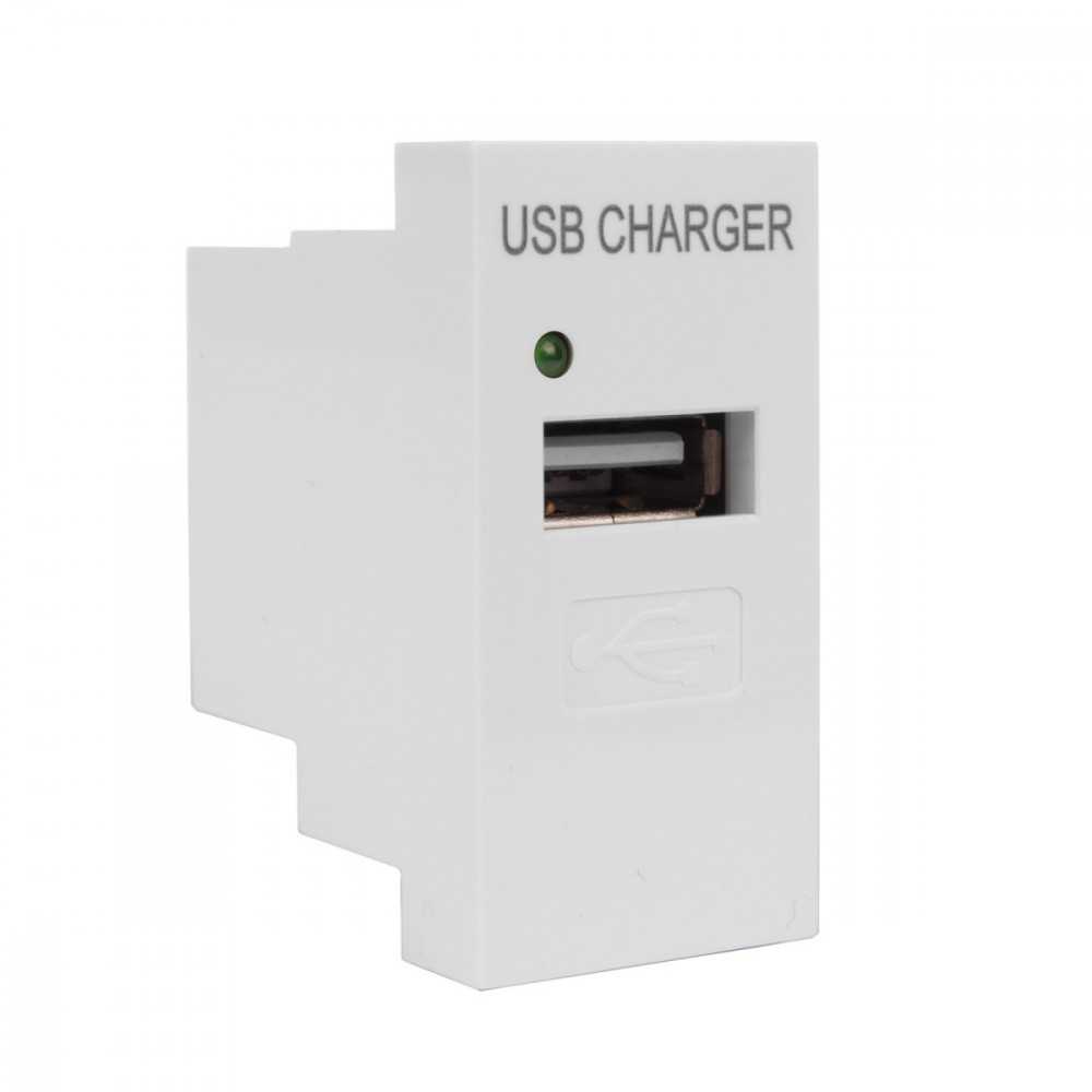 USB lizdas su Maclean įkrovikliu, vienvietis, 1A, baltas, MCE727W ...