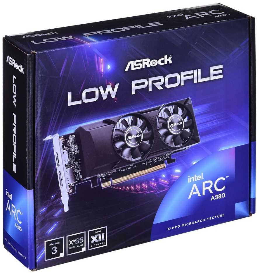 Asrock Arc A380 žemo profilio 6 GB vaizdo plokštė, modelis - A380 LP 6G ...