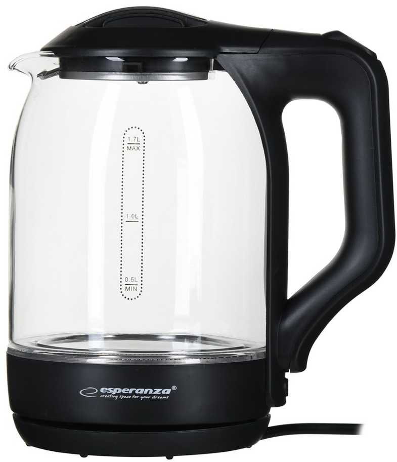 Elektrinis virdulys Esperanza Yukon EKK025K (1500w 1,7l; skaidrios spalvos), modelis - EKK025K ...