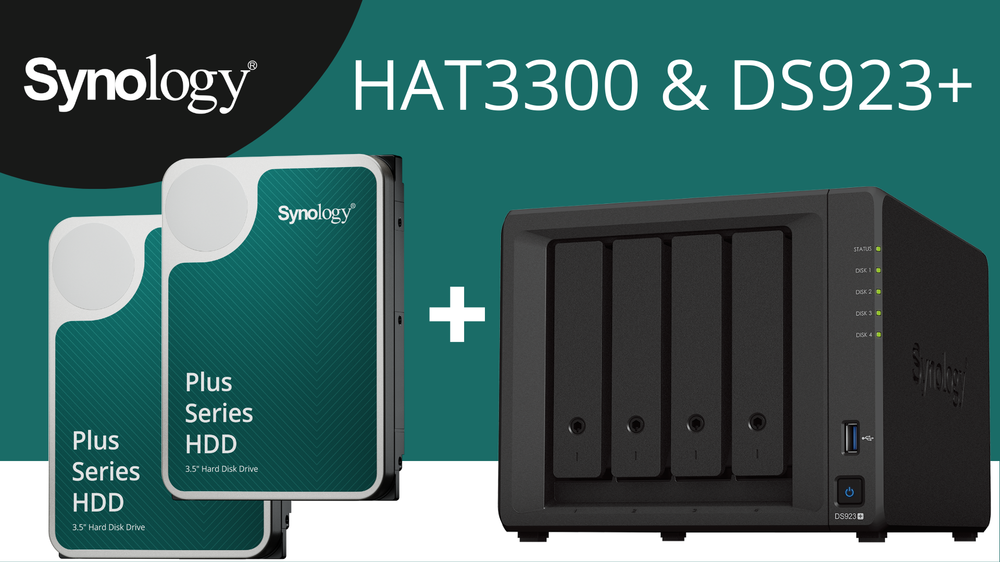 Bundle SYNOLOGY DS923+ 4-Bay DS NAS + 4xHAT3300-4T HDD, modelis - DS923 ...