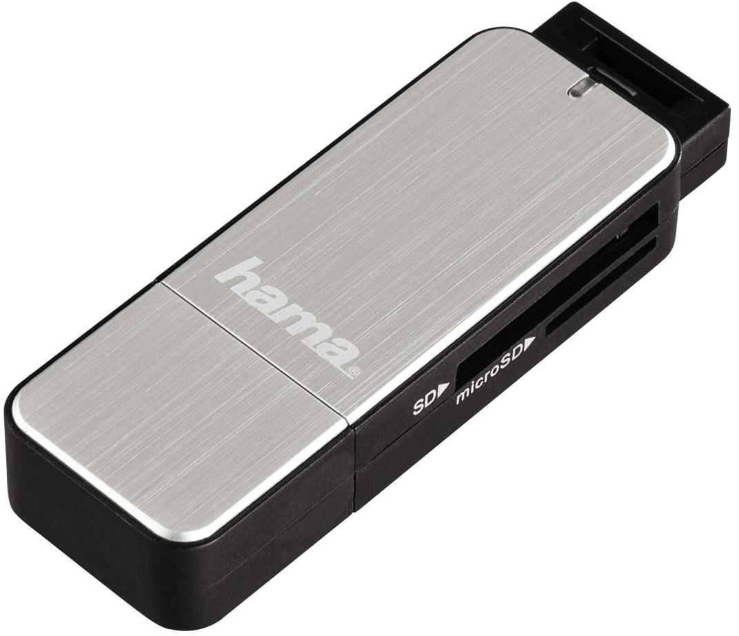 HAMA USB 3.0 Card Reader SD / Micro SD aliuminio sidabrinis, modelis ...