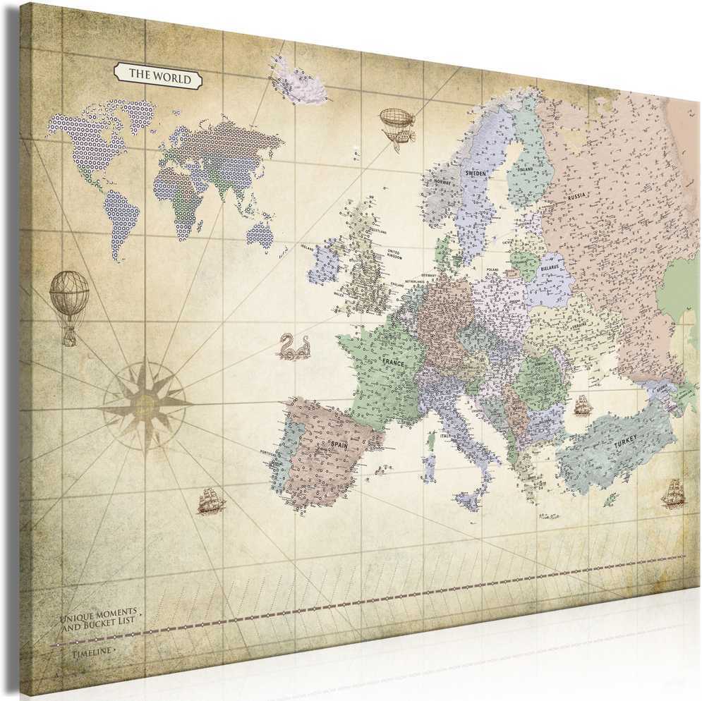 Artgeist Paveikslas - Map of Europe (1 Part) Wide, modelis - k-A-0433-b ...