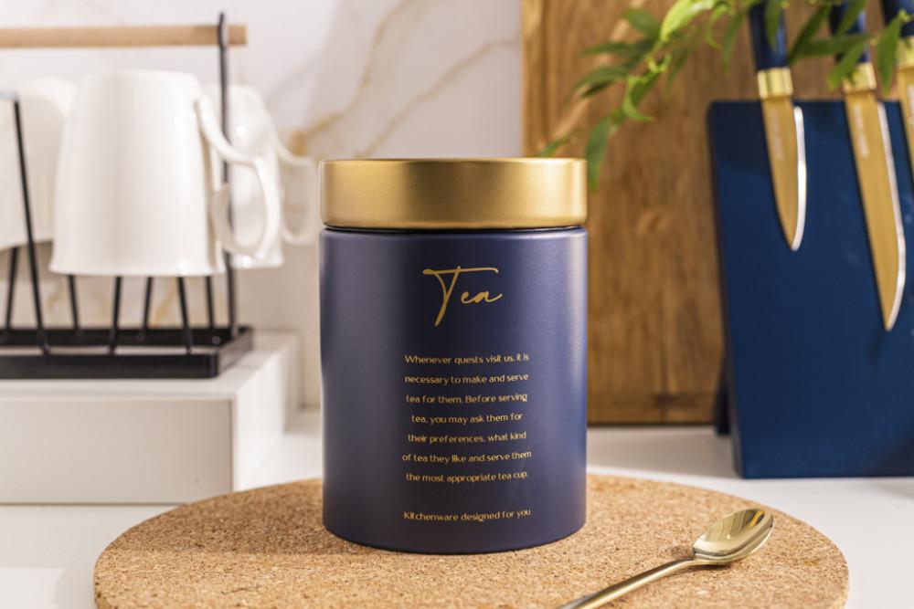 Altom Design PUSZKA OKR G A GRANATOWA MATOWA ZE Z OT POKRYWK I Z OTYMI ...