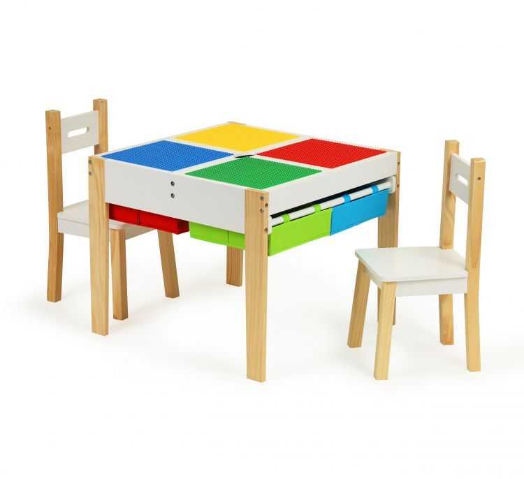 Ecotoys Mediniai baldai vaikams, stalas + 2 kėdės, modelis - MSP1715 ...