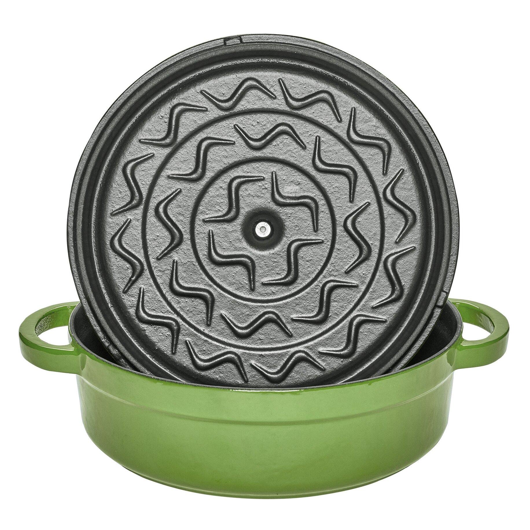 Emaliuotas ketaus puodas MARIE CLAIRE Shallow Žalias 24 cm, žema kaina | Varle.lt