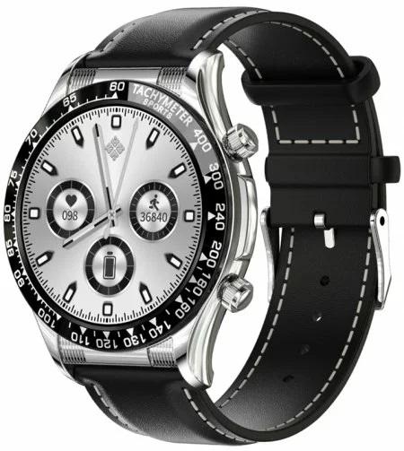 Išmanusis laikrodis Rubicon RNCE94, Sidabro spalvos korpusas su juodos spalvos dirželiu, modelis ...