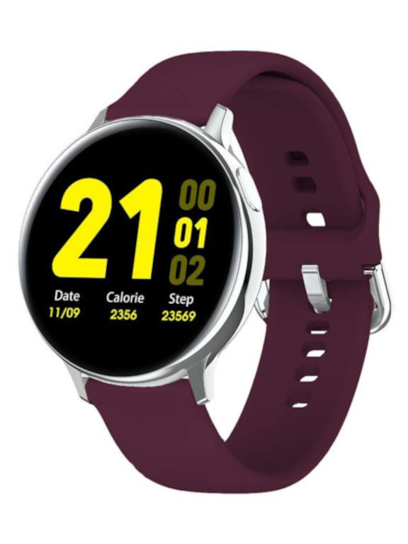 Išmanusis laikrodis Pacific 24-7, Sidabro spalvos korpusas su violetinės spalvos dirželiu ...