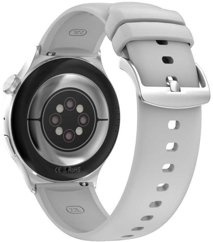 Išmanusis laikrodis DT NO.1 DT4 Mate, Sidabrinės spalvos korpusas su pilkos spalvos dirželiu ...