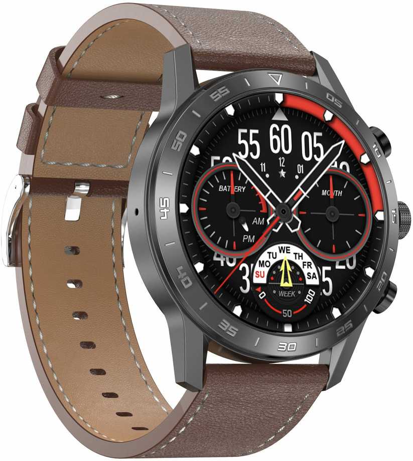 Išmanusis laikrodis DT NO.1 DT70+, Juodos spalvos korpusas su rudos spalvos dirželiu, žema kaina ...