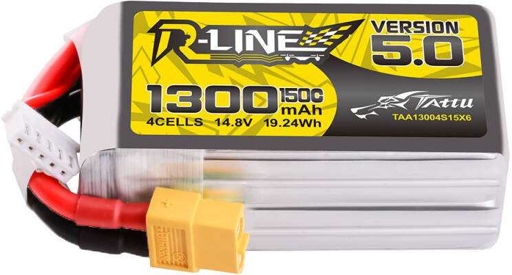 Gens Ace & Tattu Tattu R-Line versija 5.0 1300mAh 14.8V 150C 4S1P Lipo ...