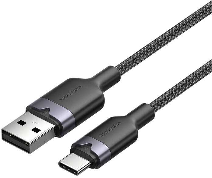 USB 2.0 A į USB-C 3A laidas Vention CTNBH 2M (juodas), modelis - CTNBH ...