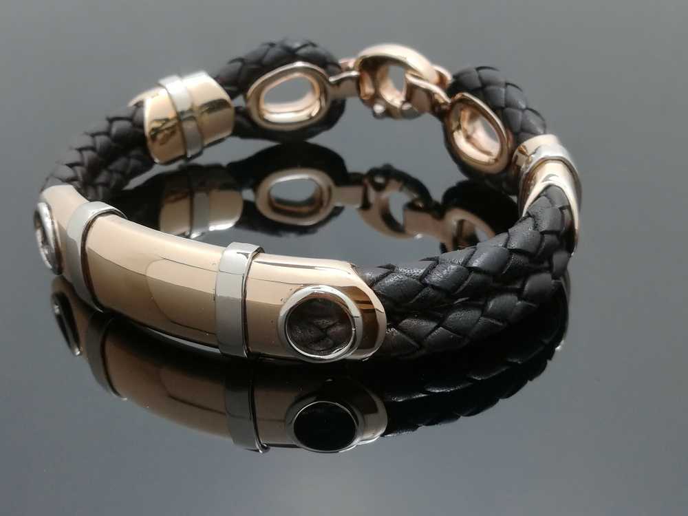 Monodija Auksinė apyrankė su oda Praba: 585, žema kaina | Varle.lt