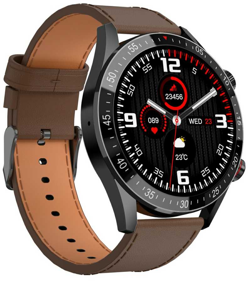 Išmanusis laikrodis Gravity GT4-6, Juodos spalvos korpusas su rudos spalvos dirželiu, modelis ...