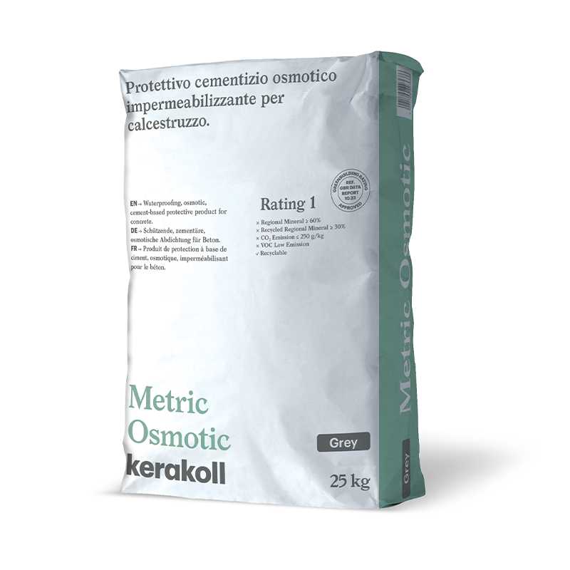 Metric Osmotic Pilkas (pilka), 25 kg, vieno komponento hidroizoliacija (buvęs Osmocem), žema ...
