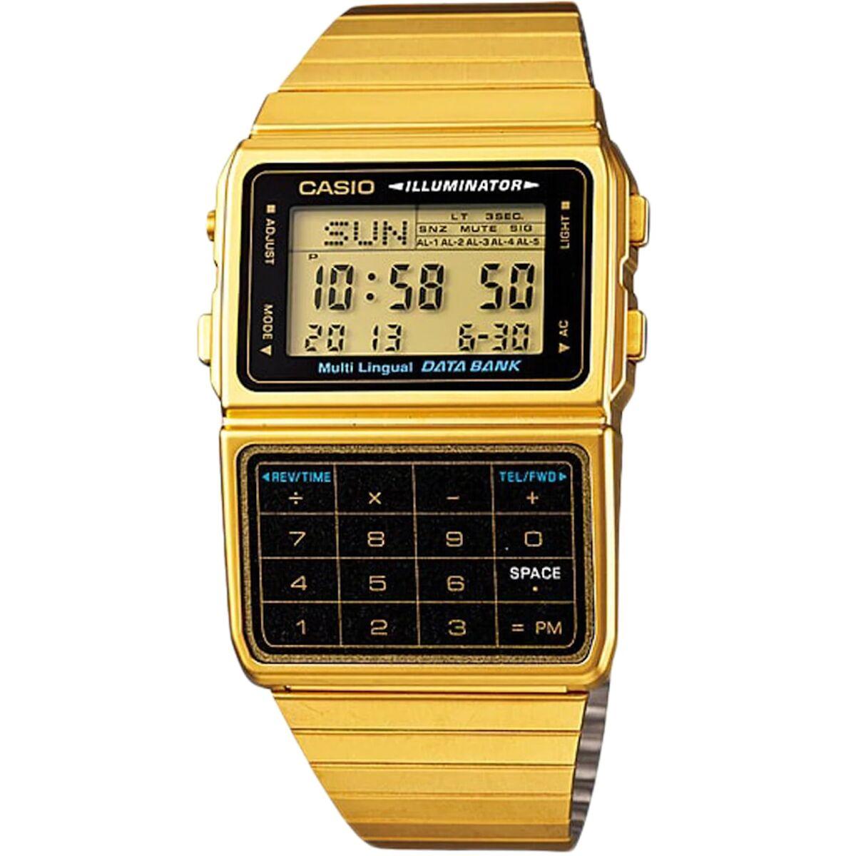 Vyriškas laikrodis CASIO VINTAGE DATABANK DBC-611G-1 (zd163a), modelis - DBC-611G-1DF, žema ...