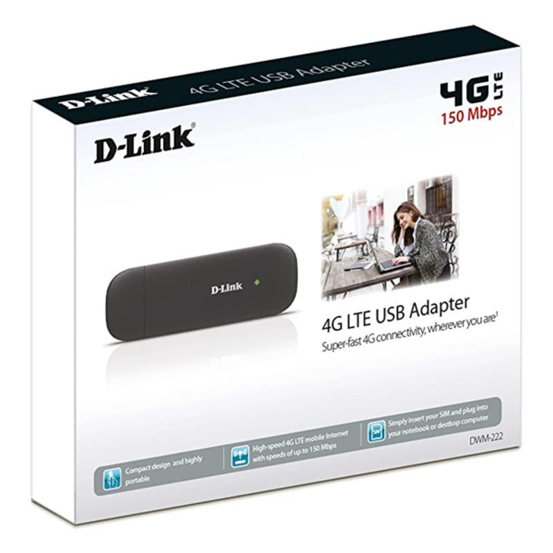 Modemas D-LINK 4G LTE USB adapteris (Cat4), modelis - DWM-222, žema ...