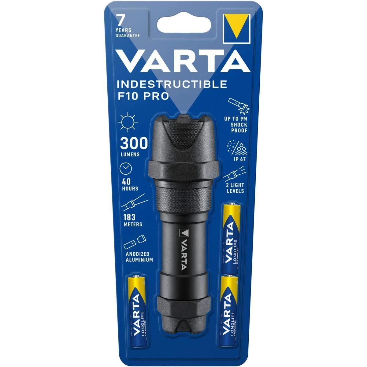 Varta INDESTRUCTIBLE F10 PRO Rankinis žibintuvėlis Juoda LED, modelis ...