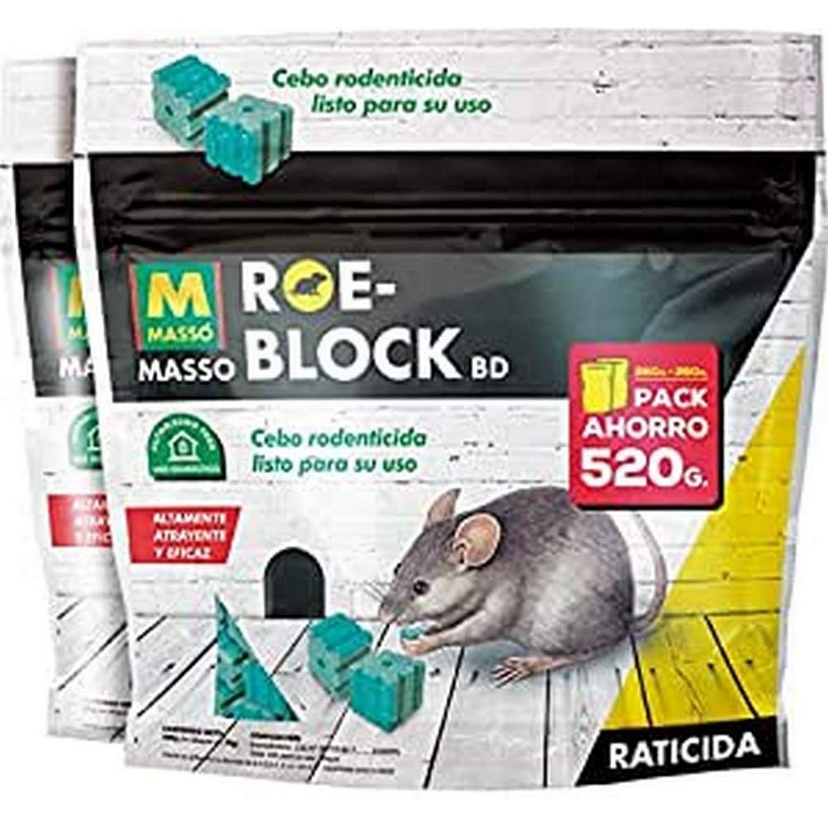 Žiurkių nuodai Massó Roe-Block 260 gr + 260 gr 520 g, žema kaina | Varle.lt