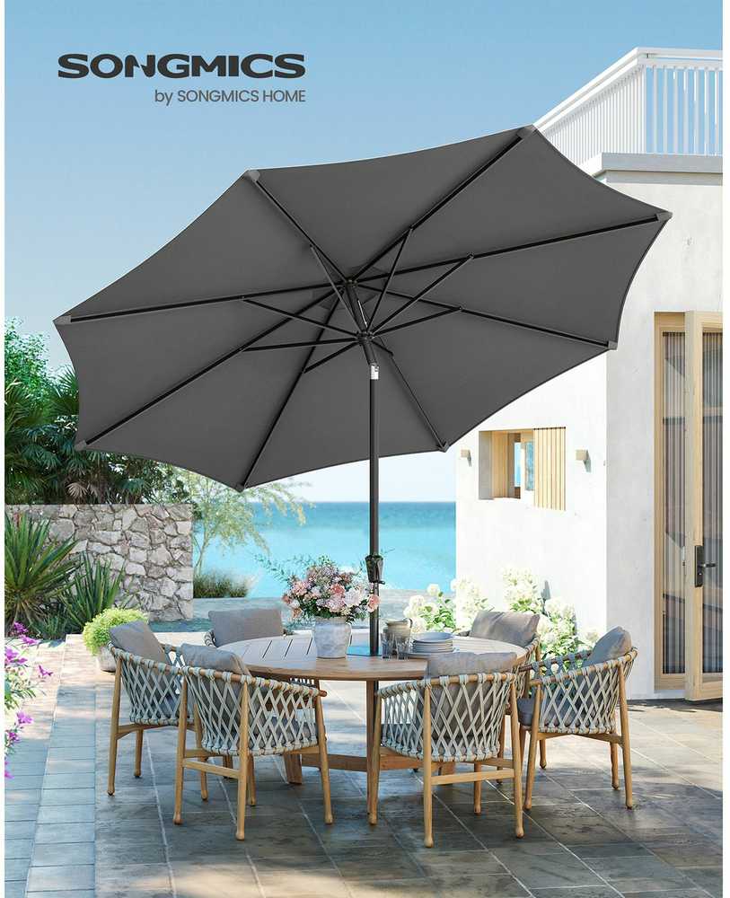 Songmics skėtis 30°, lankstomas, pilkas, modelis - SMGPU045G01, žema ...