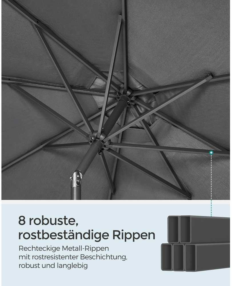 Songmics skėtis 30°, lankstomas, pilkas, modelis - SMGPU045G01, žema ...