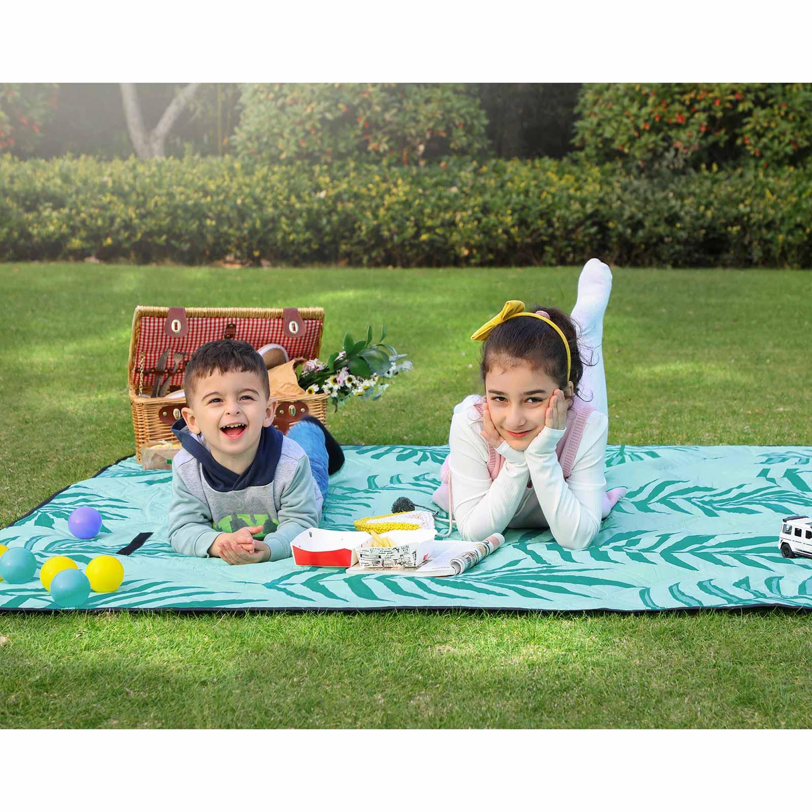 Songmics Kempingo antklodė Mėlyna with Tropical Fern, modelis ...