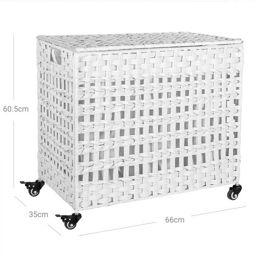 Songmics Rankomis austas baltas skalbinių krepšys, modelis ...