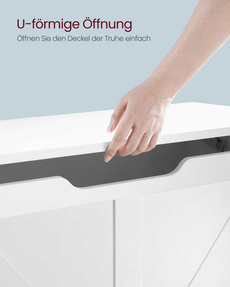 Vasagle Suoliukas su laikymo vieta tvarto stiliaus baltas, modelis ...