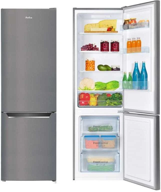 Šaldytuvas AMICA fridge-šaldiklis FK2525.4UNTX(E) Sidabrinis, modelis ...