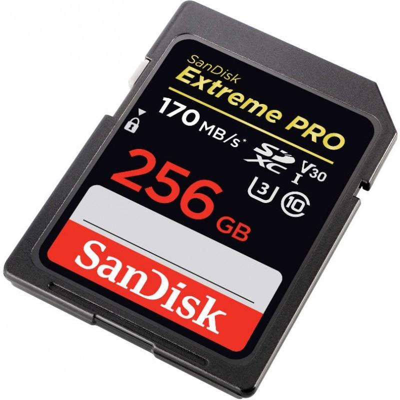 Atminties kortelė SanDisk Extreme Pro SDXC kortelė 256GB - 170MB / s V30 UHS-I U3; EAN ...