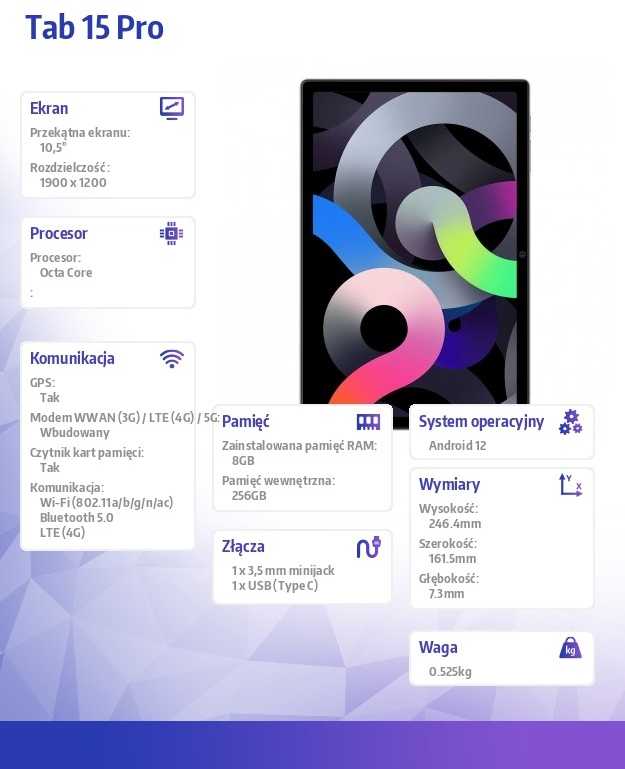 Planšetė TAB15 PRO 10" 256GB / TAB 15 PRO Sidabrinis BLACKVIEW, modelis ...
