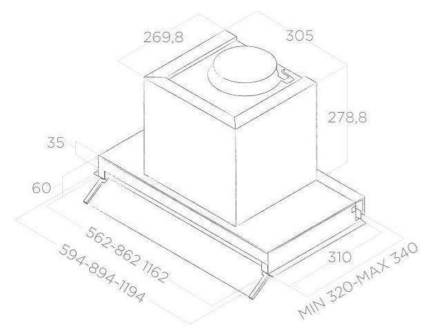 Gartraukis Elica BOXIN LX / IX / A / 60, modelis - PRF0114760, žema ...