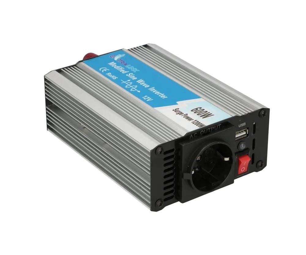 EXTRALINK įtampos keitiklis 12V-230V 600W modifikuotas sinusas OPIM ...