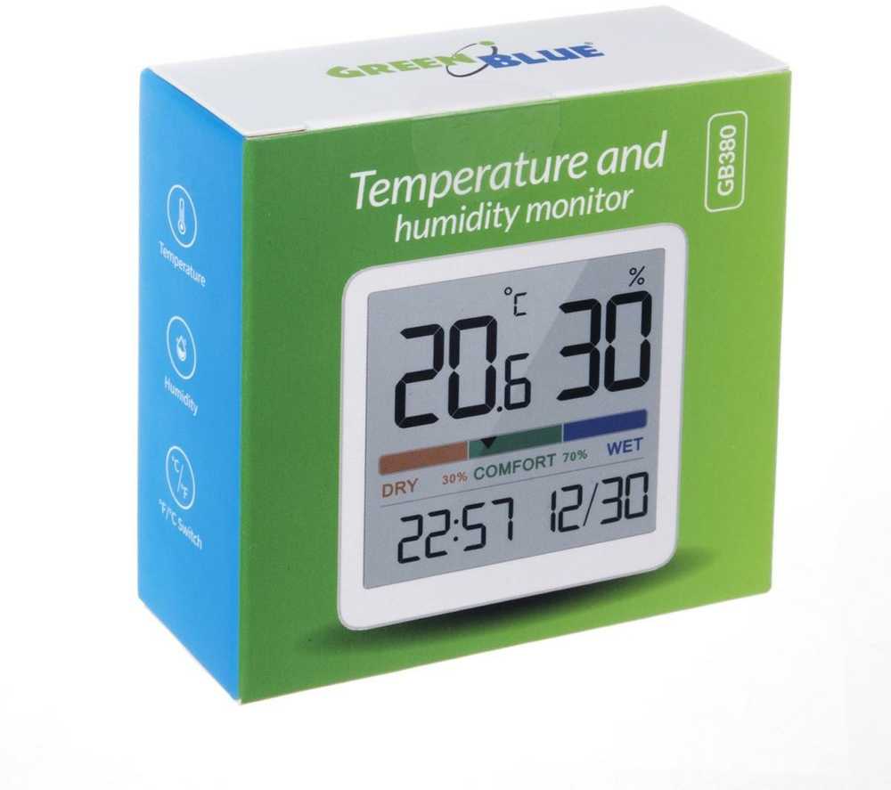 GreenBlue Termometras / higormetras Oro stotis su laikrodžio funkcija ...