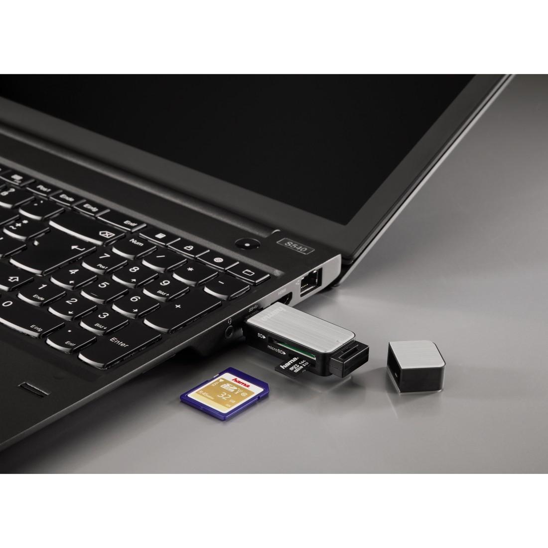 HAMA USB 3.0 Card Reader SD / Micro SD aliuminio sidabrinis, modelis ...