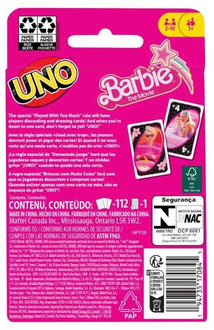Mattel UNO kortos „Barbie filmas“, modelis - HPY59, žema kaina | Varle.lt