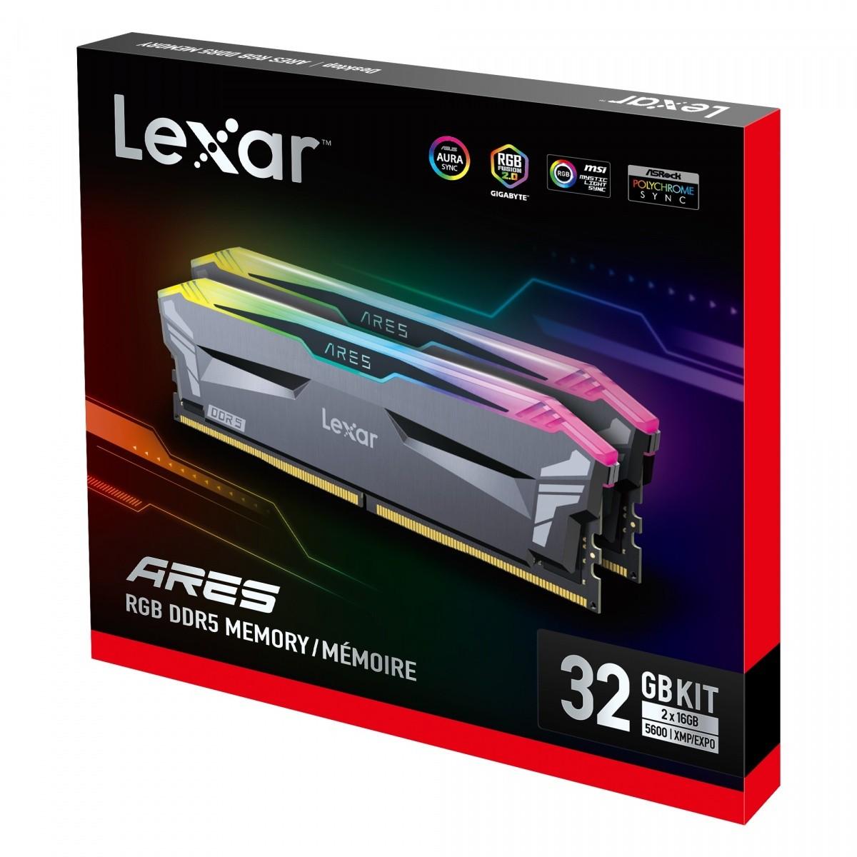 RAM Lexar Ares 32 Kit (16GBx2) GB, DDR5, 5600 MHz, PC / serveris ...