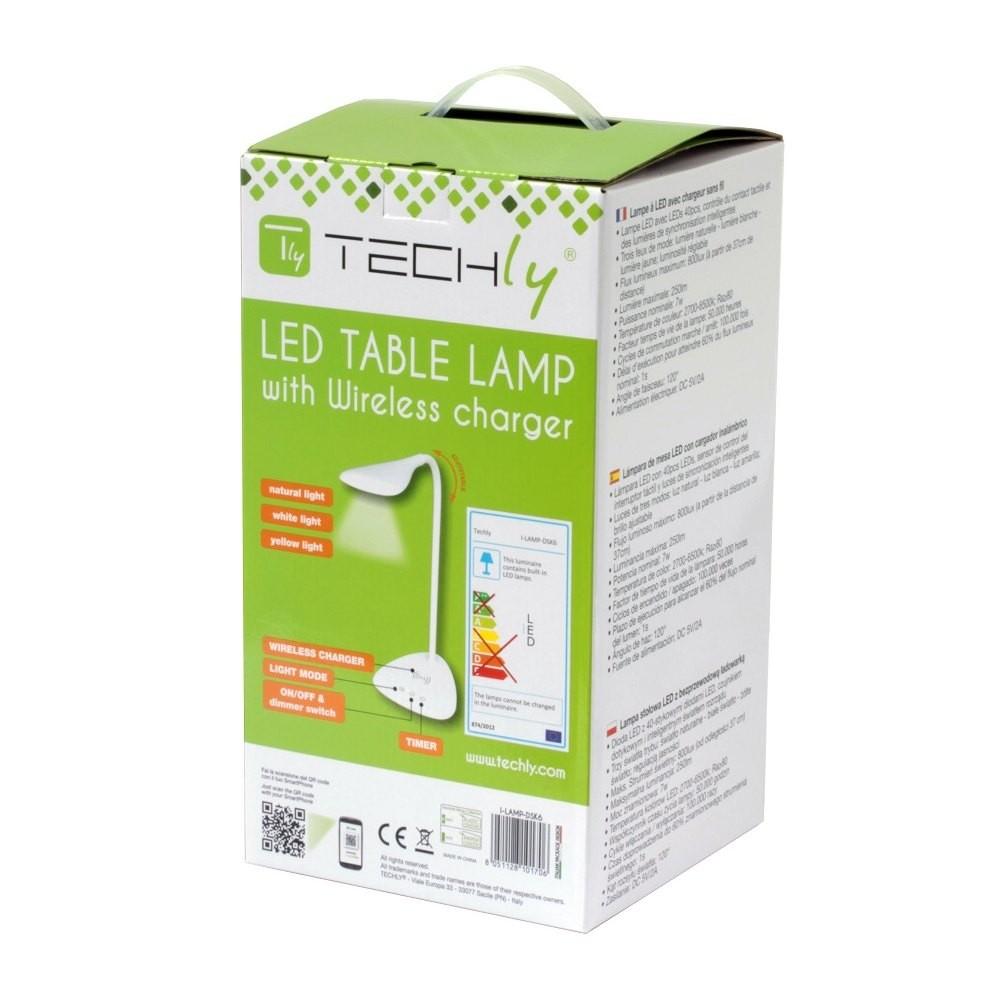 TECHLY 101706 Techly Desk LED lamp 40 LEDs 7W 2700K / 6500K with QI ...