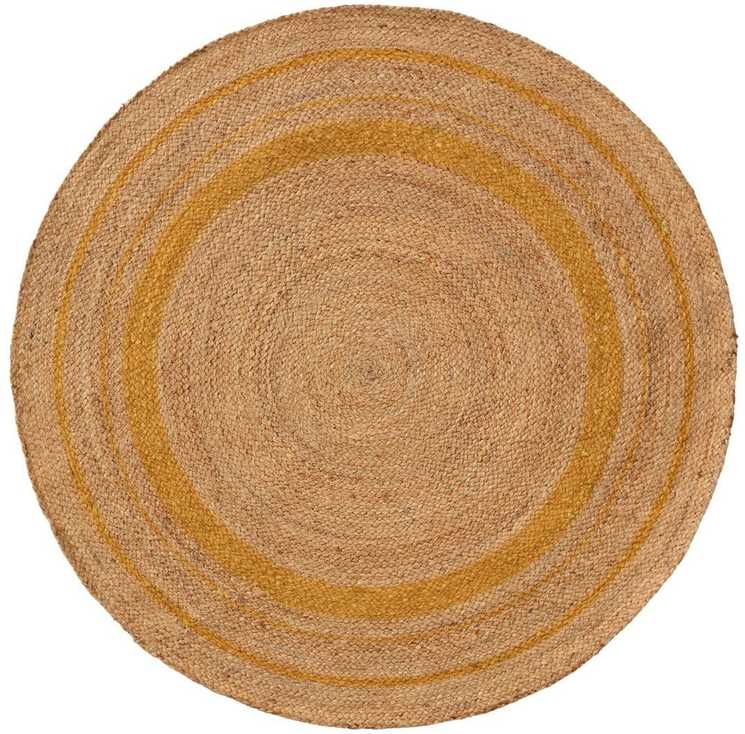 Džiuto kilimėlis Jutta Geltona 115 cm apvalus, žema kaina | Varle.lt
