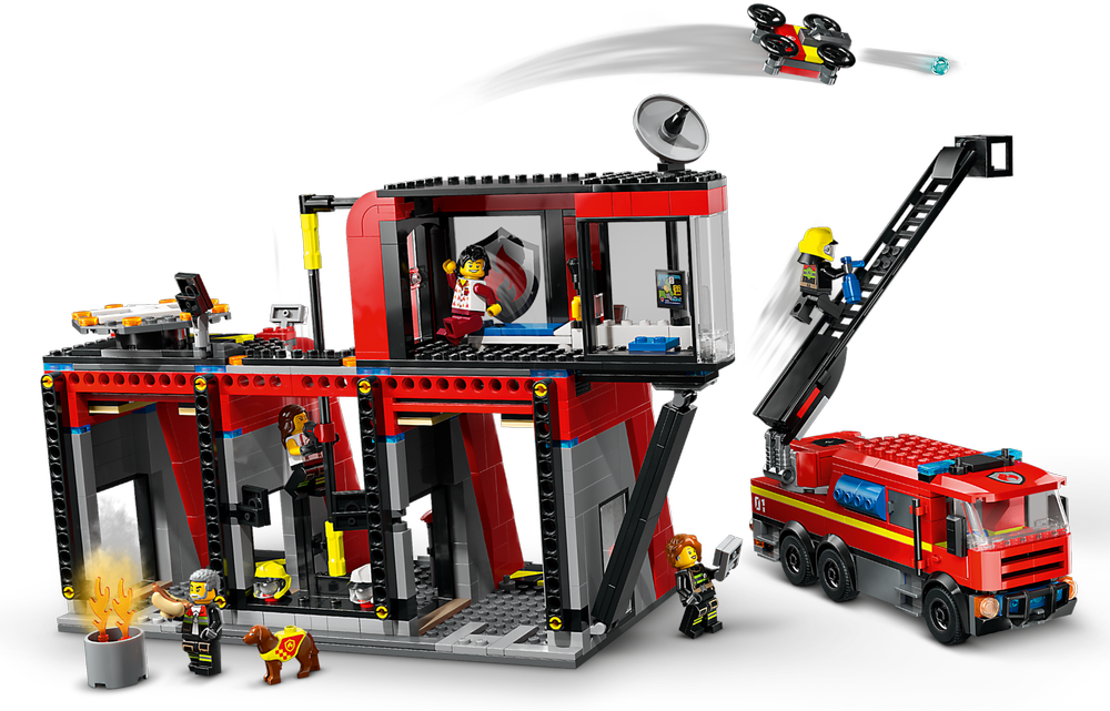 LEGO® City Gaisrinė su ugniagesių sunkvežimiu (60414), modelis - 60414 ...